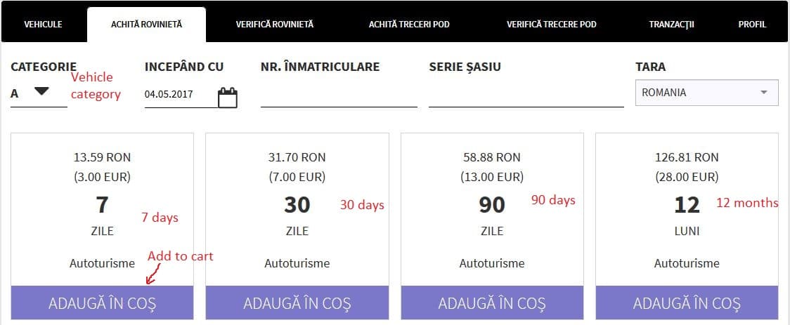 Pay Romanian road tax online - all steps explained