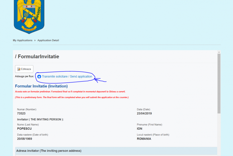 Romanian visit visa for short term - the invitation letter approval ...